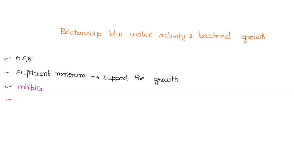 Explain the relationship between water activity and bacterial growth ...