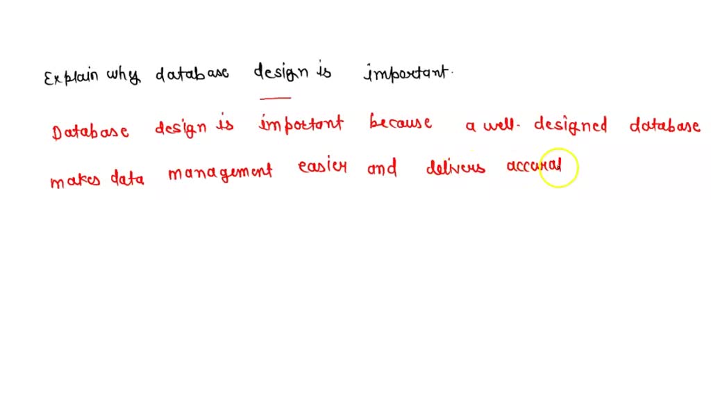 SOLVED: Explain why database design is important.