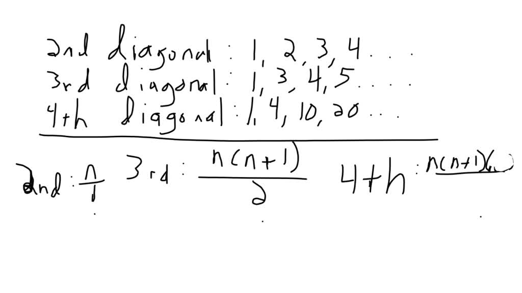 The first diagonal of Pascal's Triangle is a sequence of all 1's. The ...