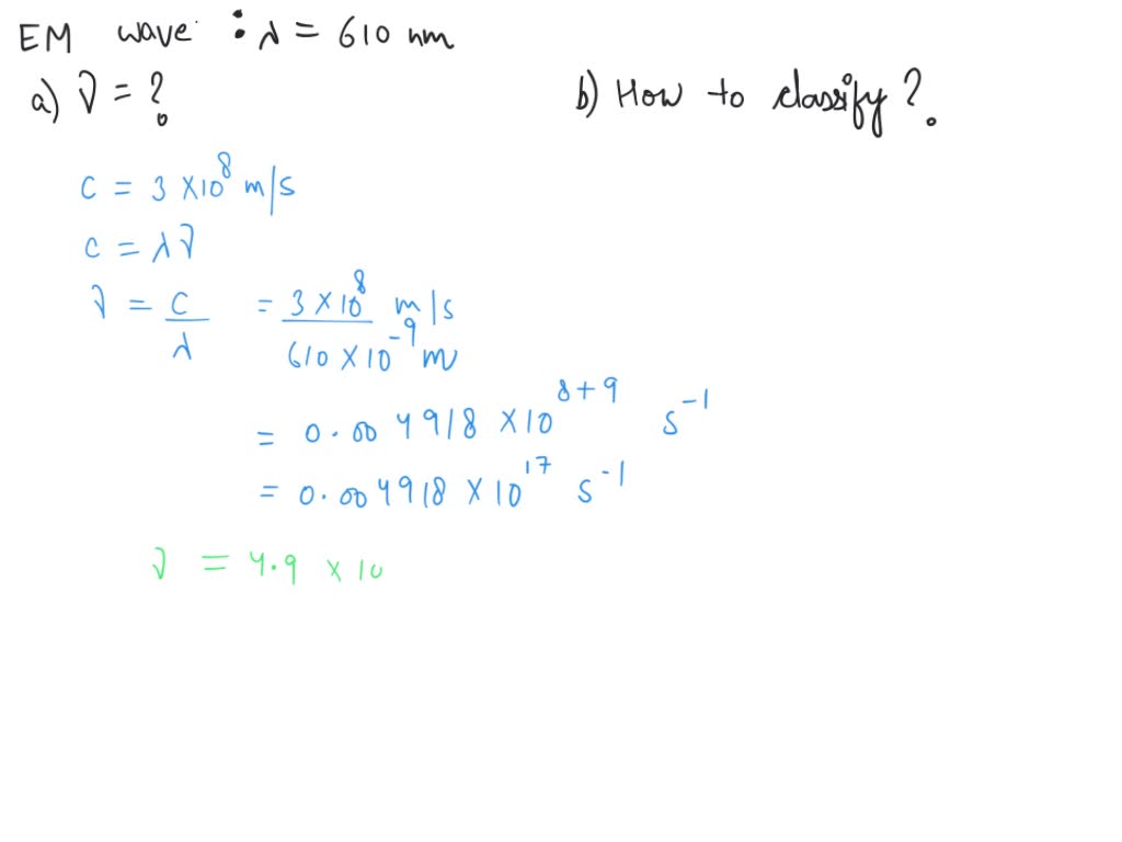 SOLVED: 6 of 12 Constants An EM wave in free space has a wavelength of ...