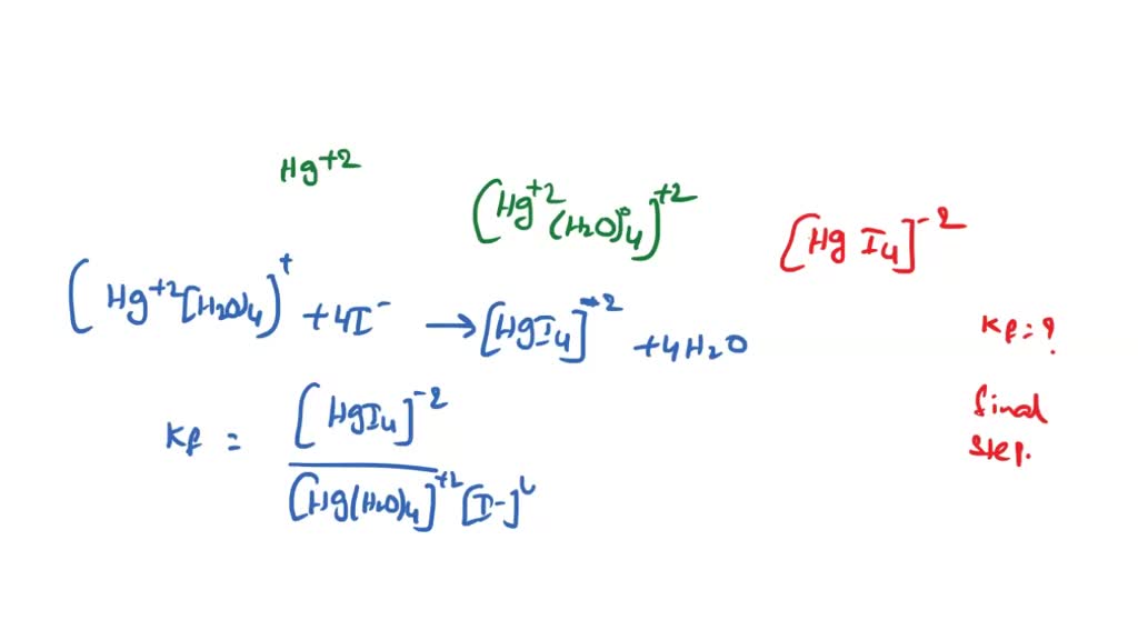 SOLVED: In aqueous solution the Hg ion forms complex with four iodide anions; Write the ...