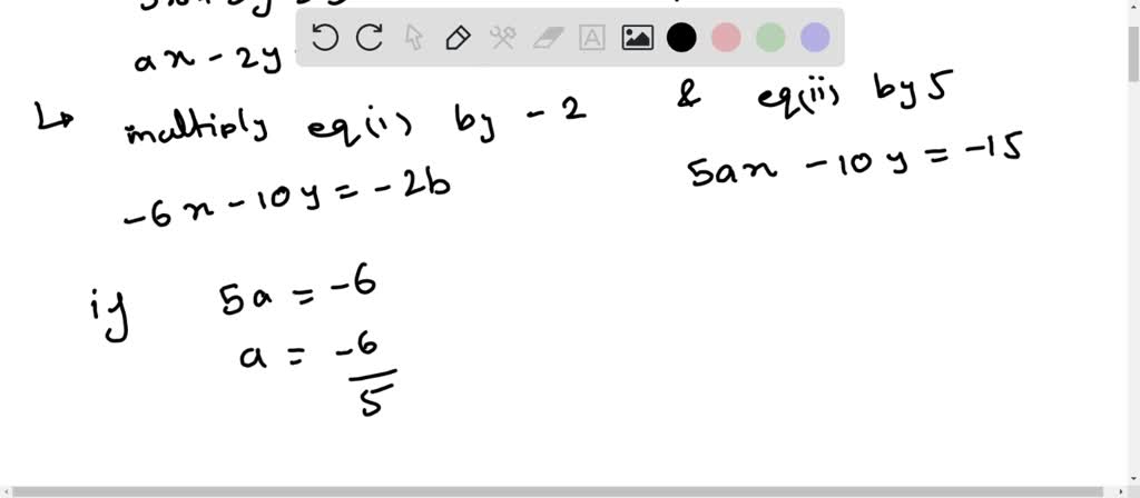 SOLVED: Find two numbers a and b such that the following system of linear equations is ...