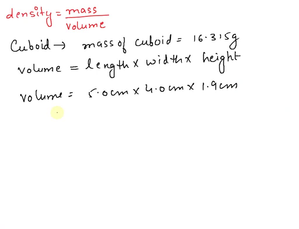 SOLVED: 6.1: Density of Regular-Shaped Solid by Measuring Dimensions ...