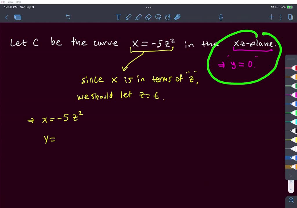 Solved Point Find Vector Parametrization Of The Curve € In The Xz