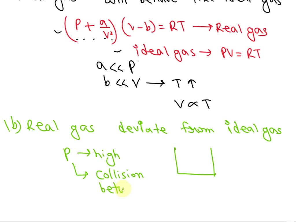 SOLVED: Real gas deviates from ideal gas behavior. Explain this ...