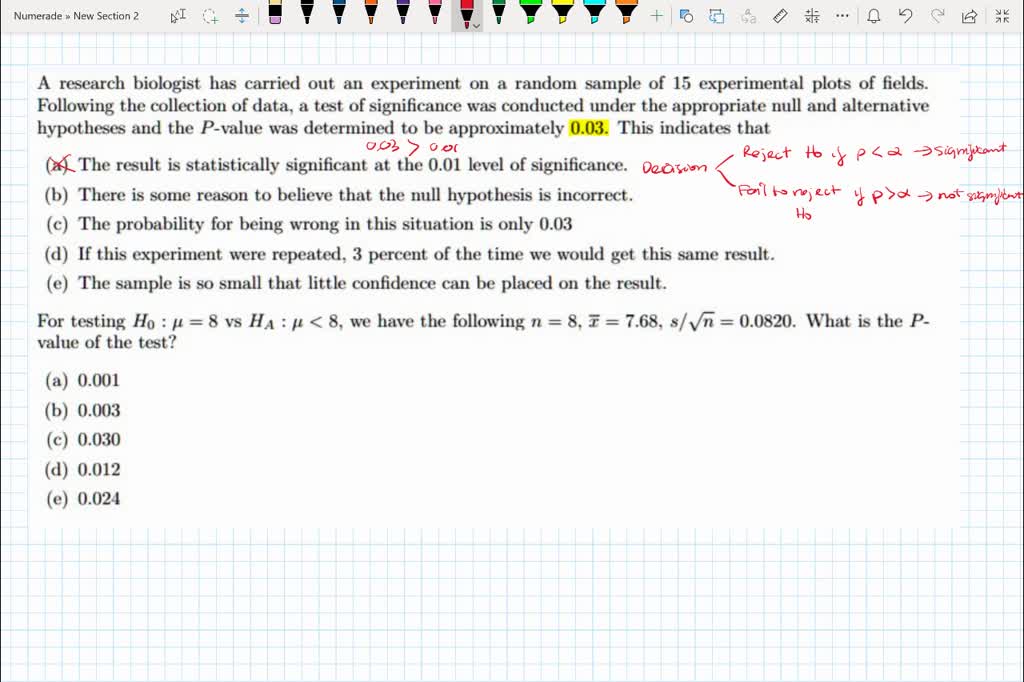 Solved A Researcher Computes An Inferential Statistic To Test The Difference Between Mean