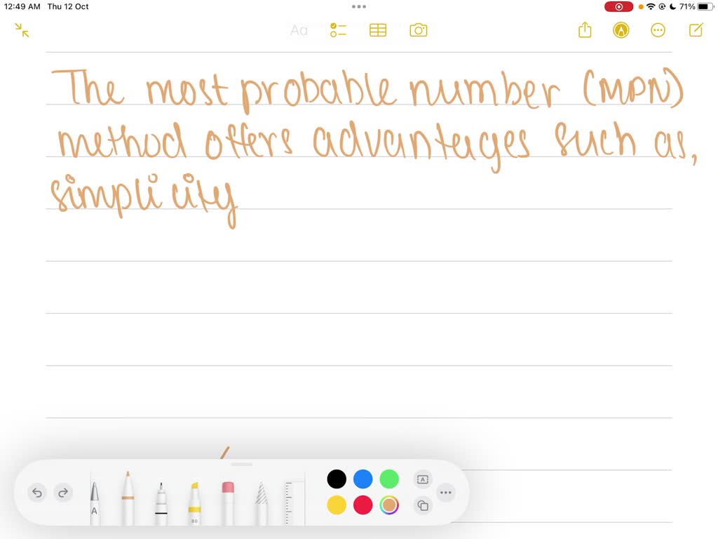 SOLVED: What are the advantages of the most probable number method?