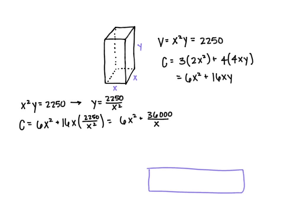 SOLVED: a) A closed rectangular container with a square base is to have ...