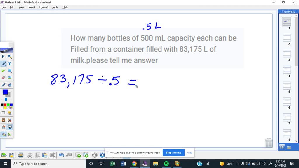 SOLVED: How many bottles of 500 mL capacity each can be filled from a ...