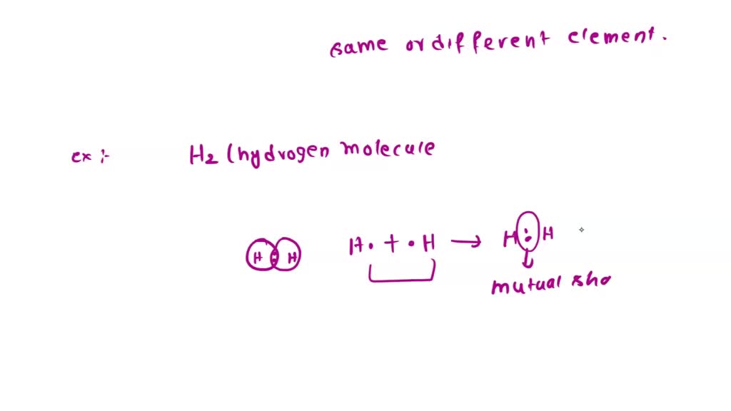 SOLVED: The following diagram shows covalent bond betwieen hydrogen (H ...