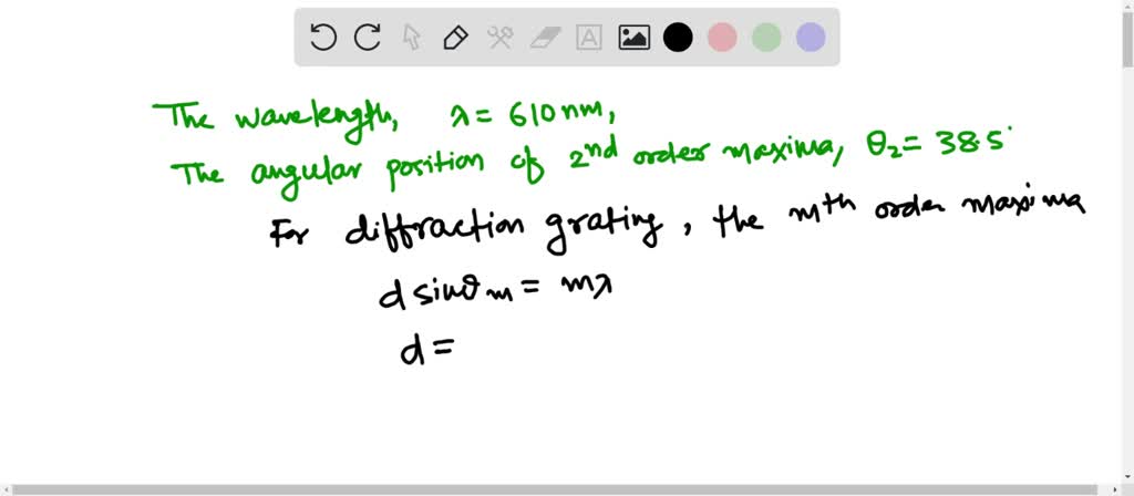 SOLVED: Light of wavelength 600 nm illuminates a diffraction grating ...