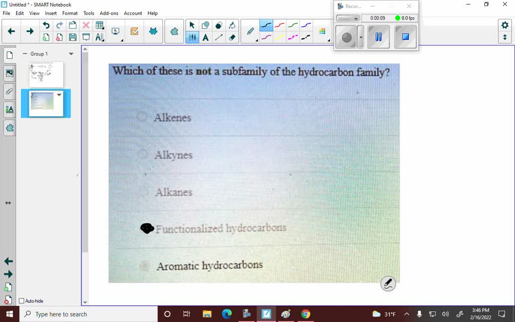 SOLVED: Which of these is not a subfamily of the hydrocarbon family ...
