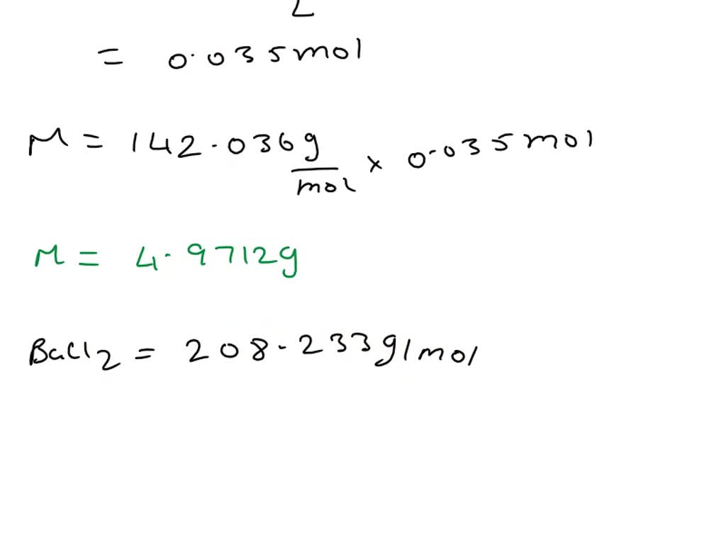 SOLVED: Calculate the formula weight of BaSO4: (Enter unit as g/mol) What mass of BaSO4 is ...