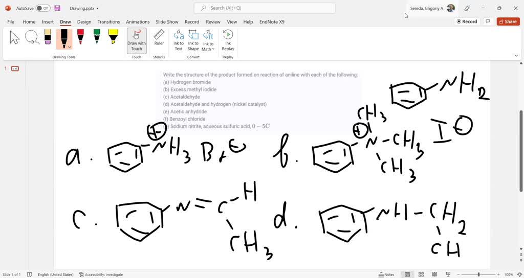 SOLVED: Draw the structure of the major product obtained when aniline ...