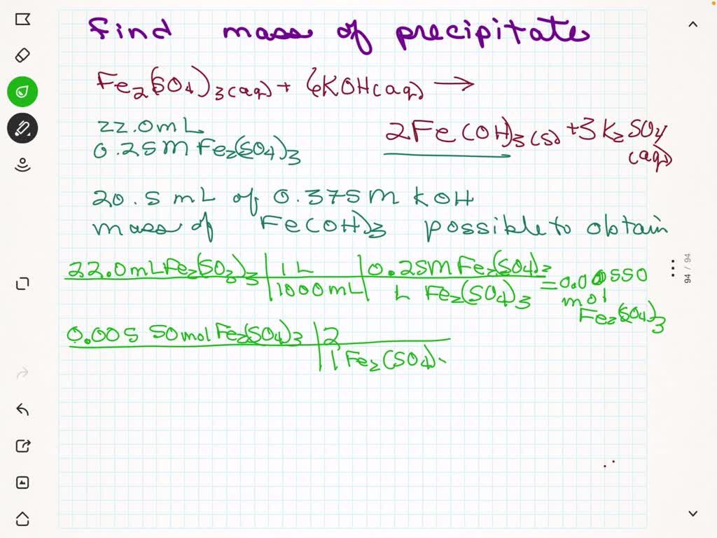 SOLVED: If 22.0 mL of 0.25 M iron(III)sulfate solution is combined with ...