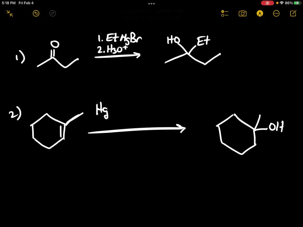 SOLVED: Predict the product: 1. EtMgBr 2. H3O" Fill in the reagents OH ...