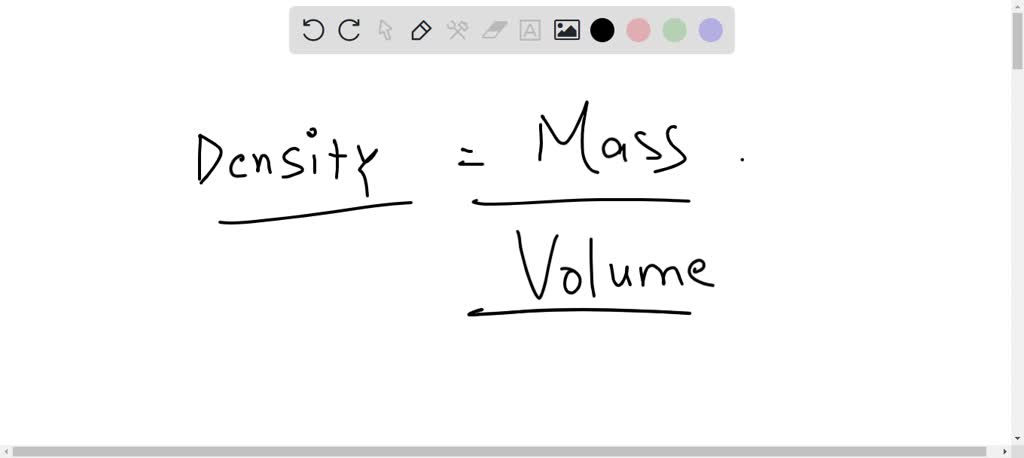 SOLVED: Write down an equation that defines density.