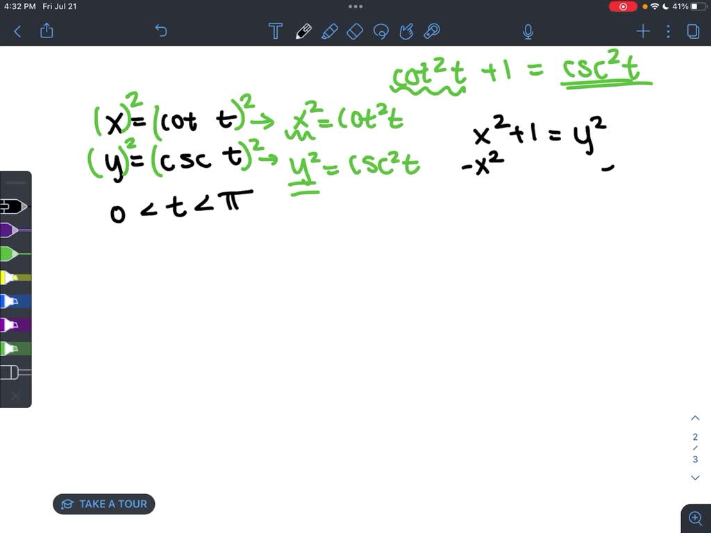 Solved A Pair Of Parametric Equations Is Given Find A Rectangular