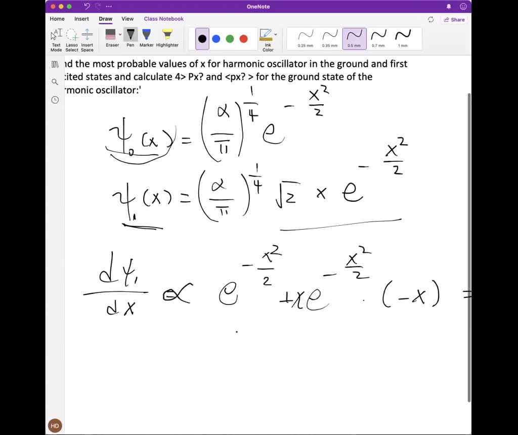 SOLVED: 'Find the most probable values of x for harmonic oscillator in ...