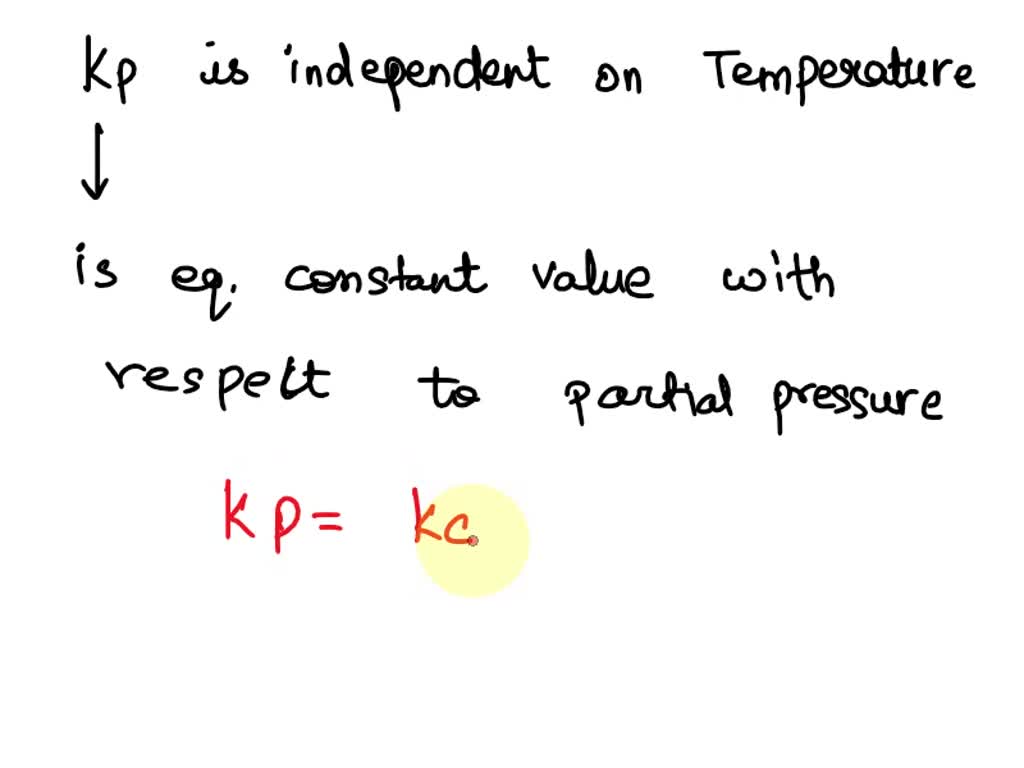 SOLVED: The equilibrium constant (Kp) in terms of the partial pressure ...