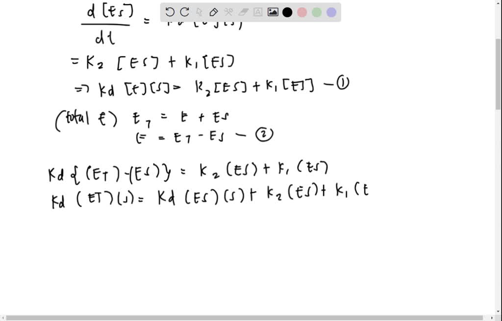 SOLVED: Situation: For the following enzymatic mechanism: k Rs E + S1 ...