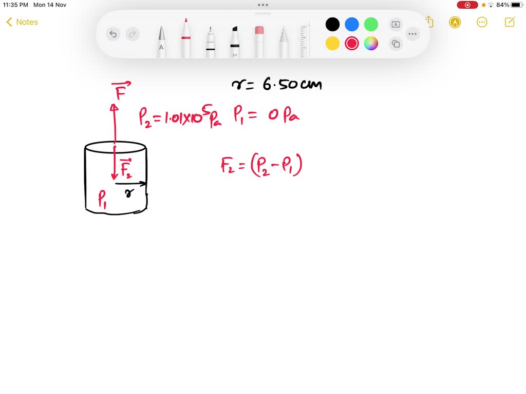 The top of a vertical cylinder is sealed with a circular lid. If the ...