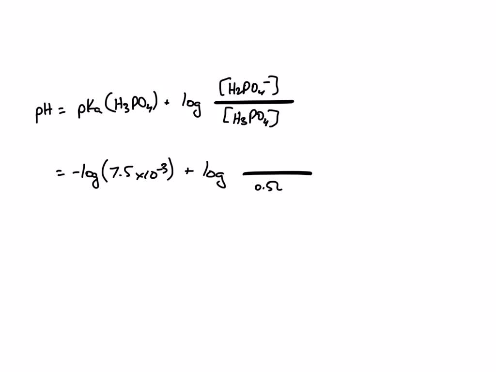 SOLVED: A buffer solution contains 0.25 M H3PO4 and 0.20 M NaH2PO4. Calculate the pH of the ...