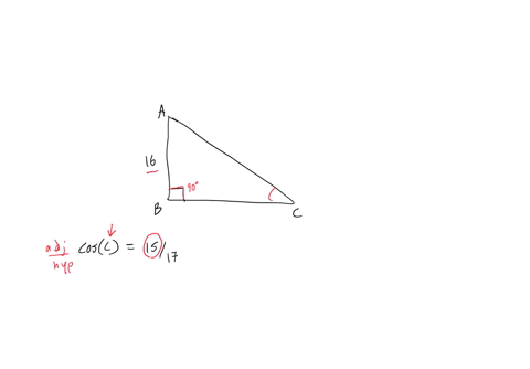 in triangle abc ab x units ac 7 units and angle b 90 cos b0 83742