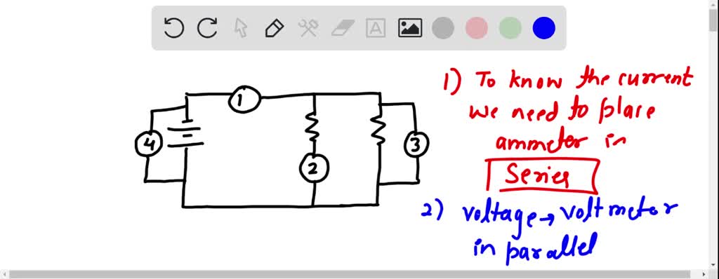 SOLVED: 'Question I: In the circuit shown below, possible positions of a voltmeter and an ...