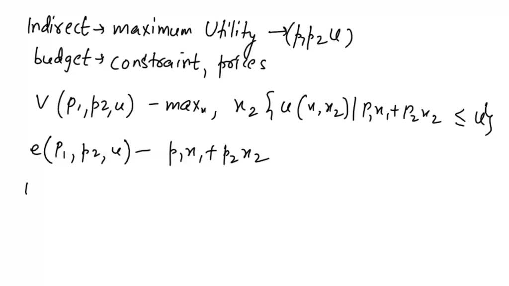 Solved An Expenditure Function Is Given By E P1 P2 U − P1 P2 U