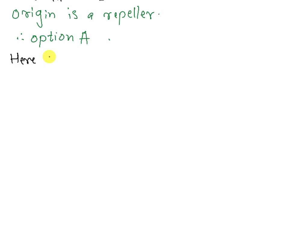 SOLVED: Classify the origin as an attractor repeller or saddle point of the dynamica system Xk ...