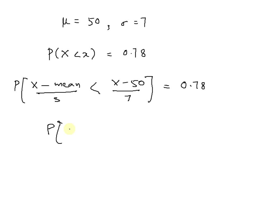 SOLVED: Assume the random variable X is normally distributed with mean p = 50 and standard ...