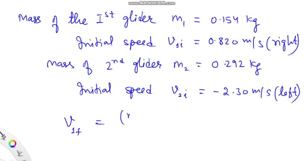 SOLVED: A0.145 kg glider = moving t0 the right on frictionless ...