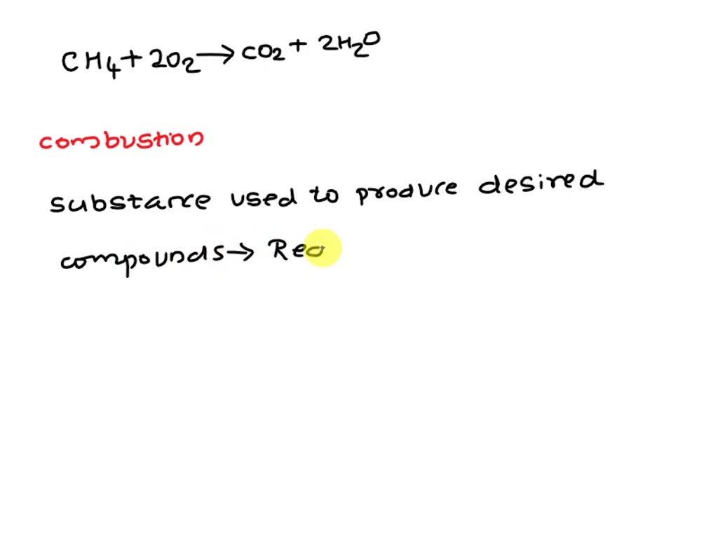 SOLVED: N the reaction methane + oxygen turns into carbon dioxide ...