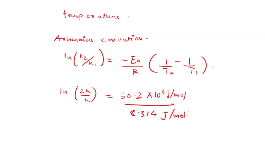 SOLVED: 38- The activation energy of a first order reaction is 50.2 ...