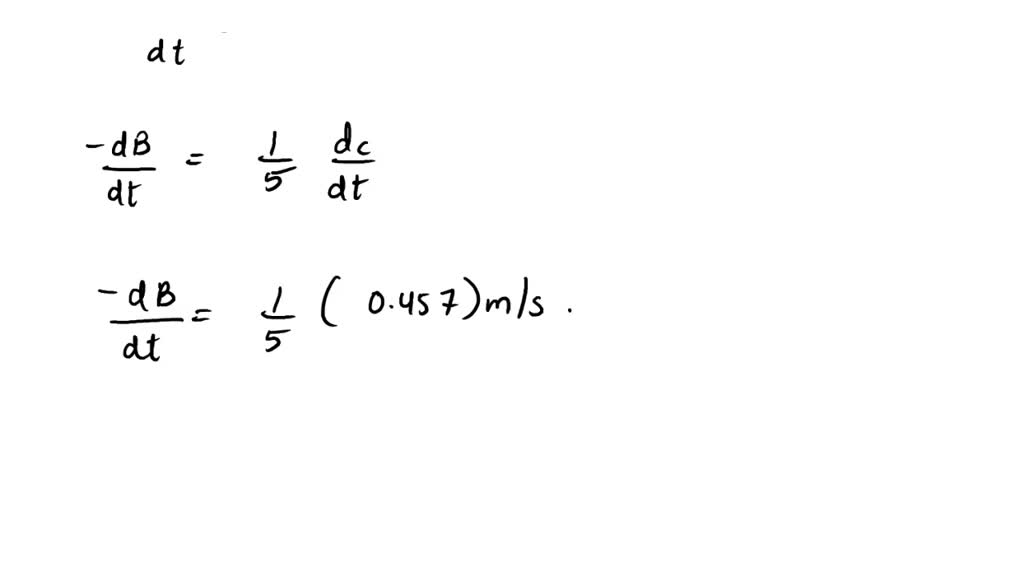 SOLVED: Consider the reaction: 4A + B -> 5C The rate of appearance of C ...