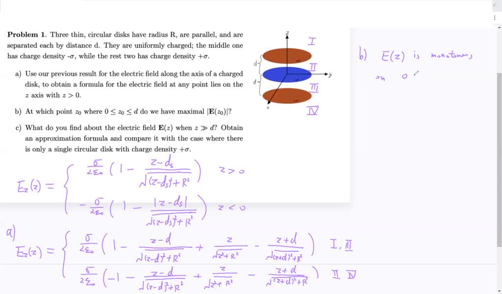 SOLVED: The disk shown in the figure carries a uniform charge density ...
