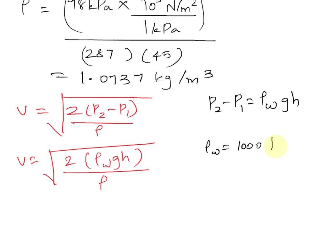 SOLVED: The air velocity in the duct of a heating system is to be measured by a Pitot-static ...