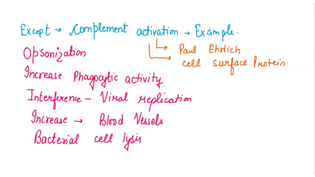 SOLVED: Each of the following is an effect of complement activation ...