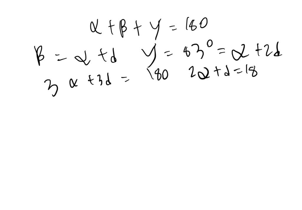 SOLVED: The angles of the triangle ABC make an arithmetic sequence with the largest angle γ=83 ...