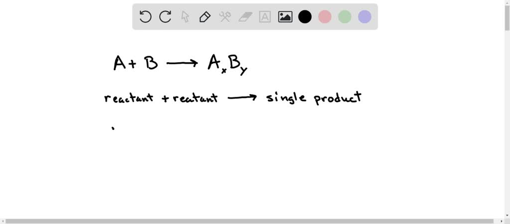 SOLVED: The reaction of A + B = AxBy is 0 Combination Reaction Reaction ...