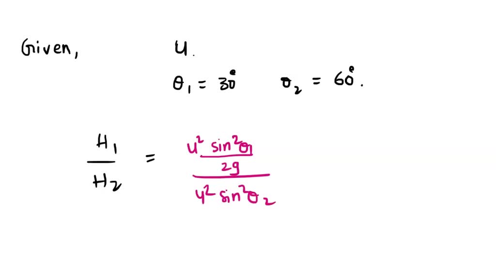 Two Bodies Are Projected With The Same Velocity If One Is Projected At An Angle Of 30° And The