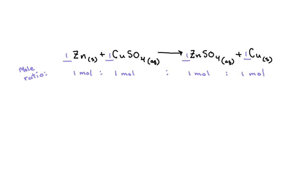 SOLVED: The reaction between zinc and copper sulphate is illustrated ...