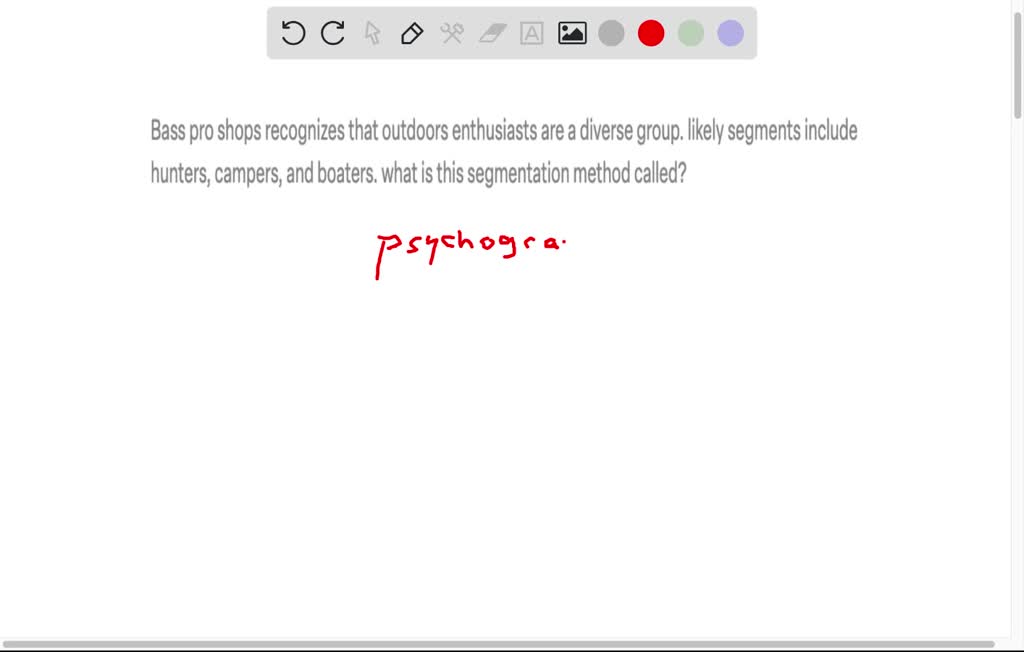 SOLVED: Bass pro shops recognizes that outdoors enthusiasts are a ...