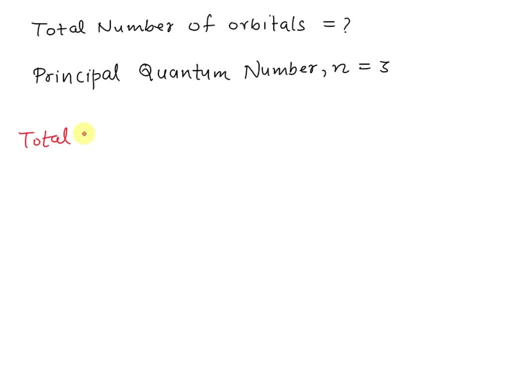 Solved What Is The Total Number Of Orbitals Associated With The