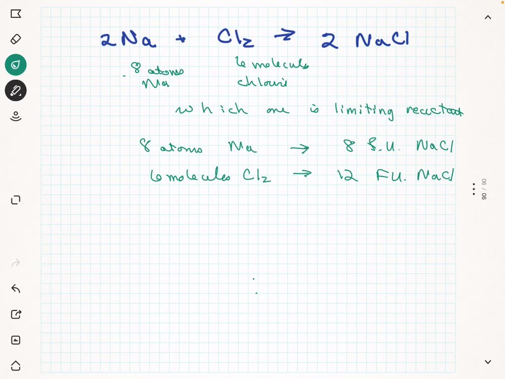 SOLVED: Use the following reaction; 2Na Clz 2NaCl Ifyou start with 8 ...