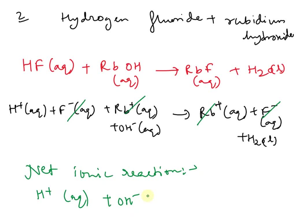 SOLVED: 2) Write the balanced molecular equation and net ionic equation ...
