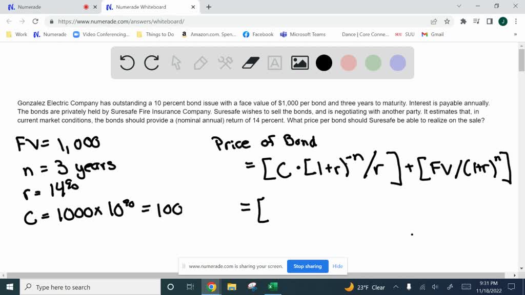 SOLVED: Absa Bank has an outstanding 10 percent bond issue with a face ...