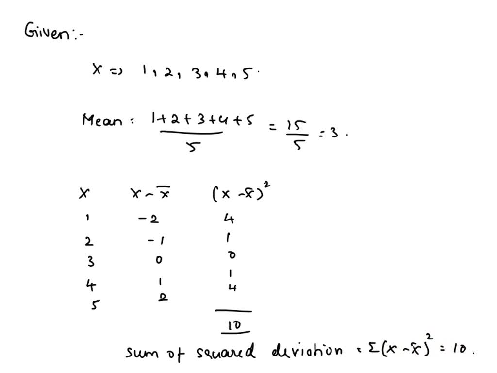 SOLVED: Compute the sample variance S^2X and sample standard deviation ...