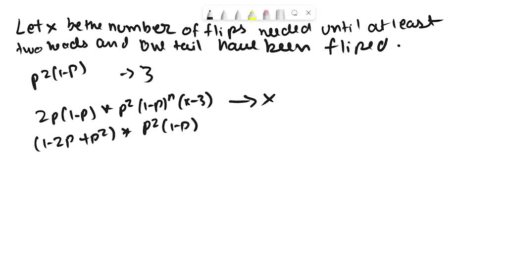 A coin, having probability p of landing heads, is continually flipped until a total of at least ...